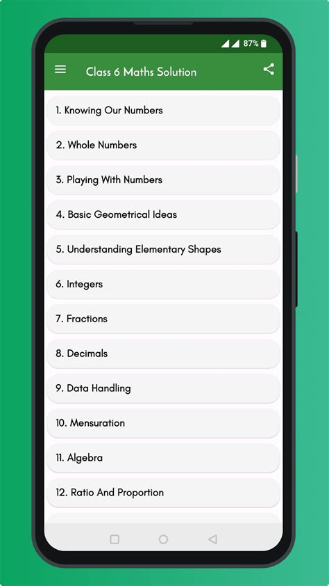 Class 6 Maths Ncert Solution For Android Download