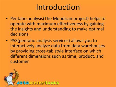 introduction to pentaho analysis pptx databases computer software and applications