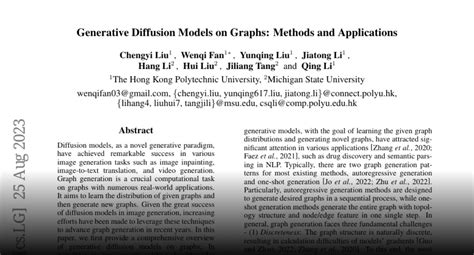 Paper Page Generative Diffusion Models On Graphs Methods And Applications
