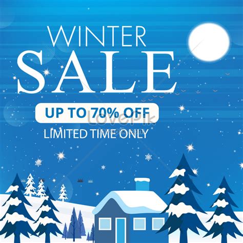 블루 우아한 겨울 판매 소셜 미디어 게시물 일러스트 무료 다운로드 Lovepik