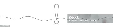 느낌표의 연속적인 선 그리기 선화 1개 단일 라인 아트 벡터 일러스트 레이 션 개념에 대한 스톡 벡터 아트 및 기타 이미지 개념 개념과 주제 경계 표지 Istock