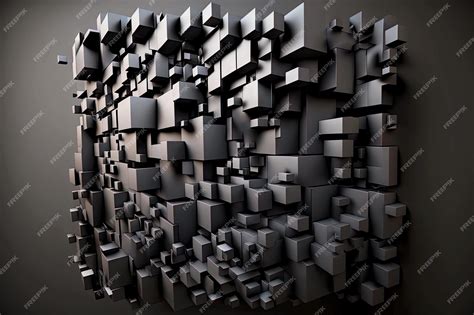Premium Photo Futuristic Panel With Extended Cubes As 3d Render Abstract Geometric Background