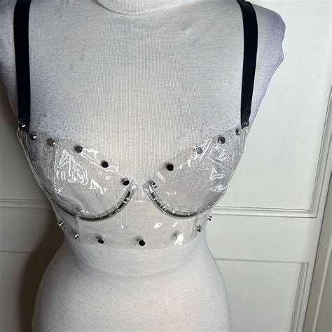 Dreamgirl Clear Plastic Bralette And Thong Set With Depop