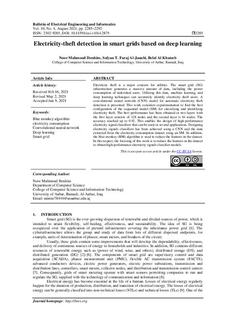 Pdf Electricity Theft Detection In Smart Grids Based On Deep Learning