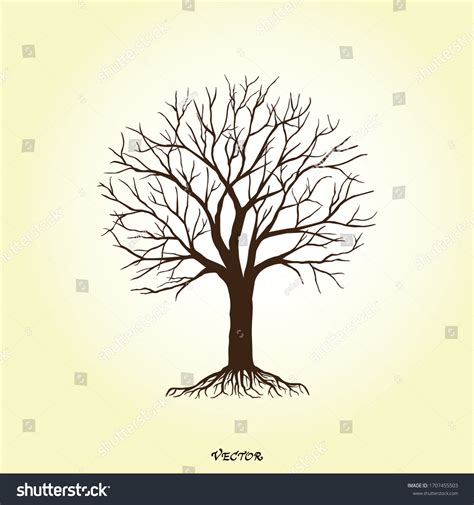 Branch Tree Naked Tree Silhouette Hand Stock Vector Royalty Free