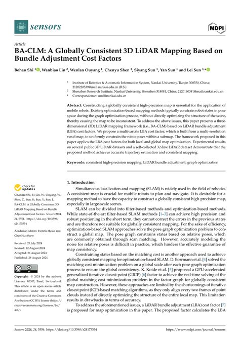 Pdf Ba Clm A Globally Consistent 3d Lidar Mapping Based On Bundle