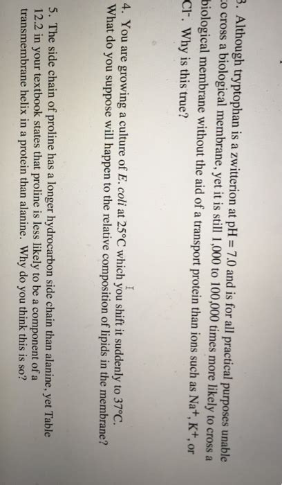 Solved Although Tryptophan Is A Zwitterion At Ph 70 And