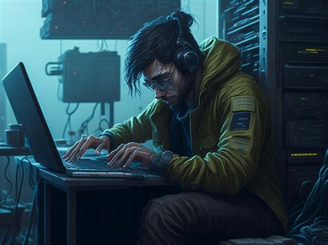 premium ai image smart male it programer working on desktop computer