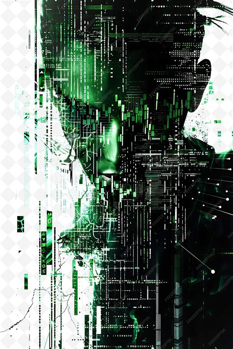 Png Hacker Decryption Glitch With Binary Code Abstract Shapes An
