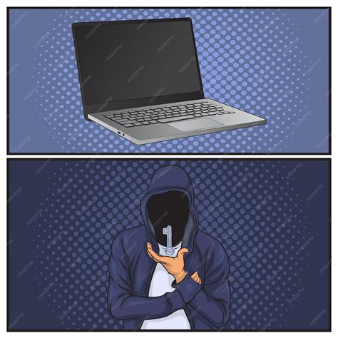 Premium Vector Hacker At Laptop Illustration Of Hacker At Laptop Vector