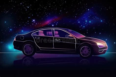 Futuristic Digital Car In Cyberspace Background Generative Ai Stock Illustration Illustration