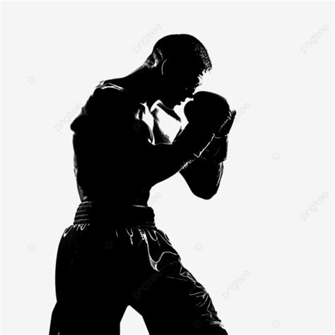 الملاكمة صورة ظلية سوداء منافسة ملاكمة جرس Png صورة للتحميل مجانا