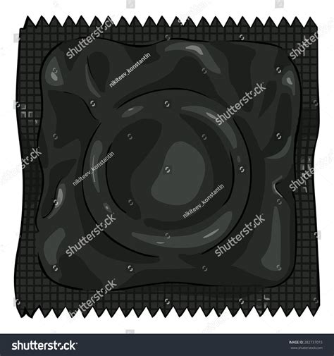 Vector Single Cartoon Condom Black Package Stock Vector Royalty Free