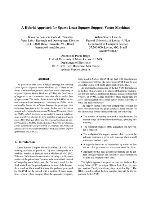 Pdf A Hybrid Approach For Sparse Least Squares Support Vector Machines