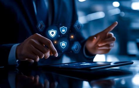 Cybersecurity With Business Teams Using Digital Shields And Secure Networks On Laptops And