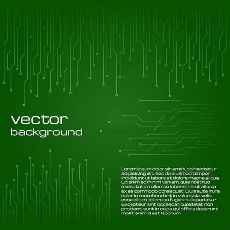 Premium Vector Abstract Technological Green Background With Elements Of The Microchip Circuit