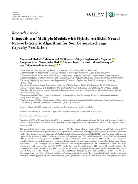 pdf integration of multiple models with hybrid artificial neural network genetic algorithm for