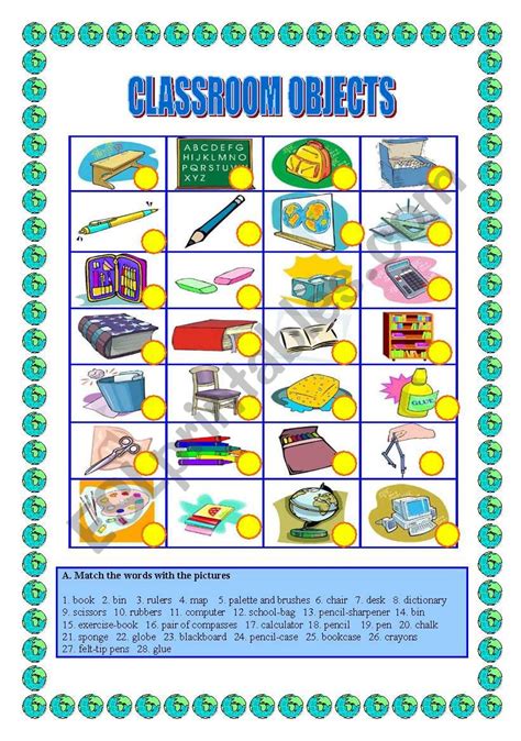 Classroom Objects Matching Esl Worksheet By Veronika74 Classroom Objects Matching Esl Worksheet By Veronika74