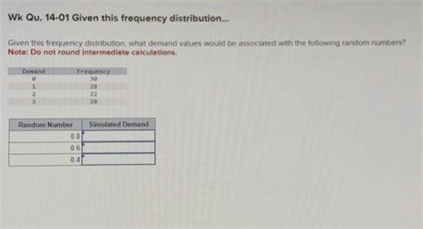 solved wk qu 14 01 given this frequency distribution