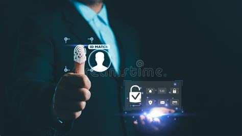 Cyberspace Security Internet Protection Personal Information Unlock With Fingerprint Scanner