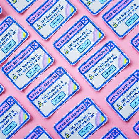 Insecure Password Sticker Artsy Jadey Illustrations And Stationery