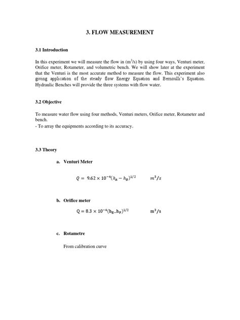 flow measurement pdf flow measurement calibration