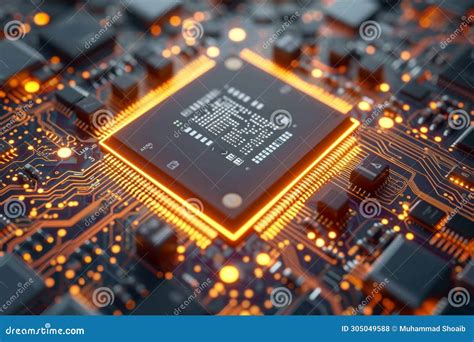 Intricate 3d Microprocessor With Ai Circuit Lines Cutting Edge Technology Vision Stock