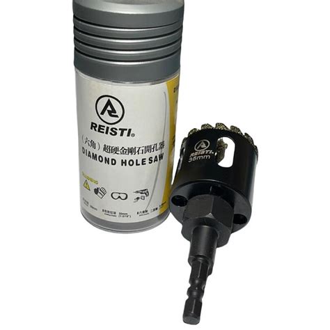 Reisti 六角柄超硬金剛石 開孔器 35mm 玻璃 磁磚 有效切深30mm 加水更耐用 一支 蝦皮購物