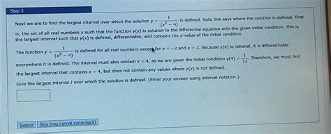 Solved Step Next We Are To Find The Largest Interval Over Chegg Com