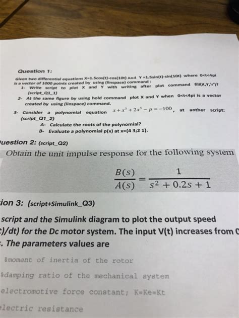 Solved Question Given Two Differential Is A Vector Of Chegg