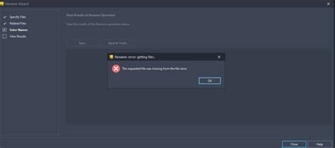 this file is either missing from the file store or failing validation more information is