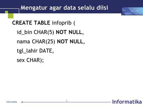 Collabnet Overview V Informatika Bab X Mengenal Kekangan Nilai Pada