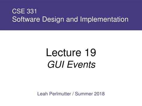 Ppt Cse 331 Software Design And Implementation Powerpoint