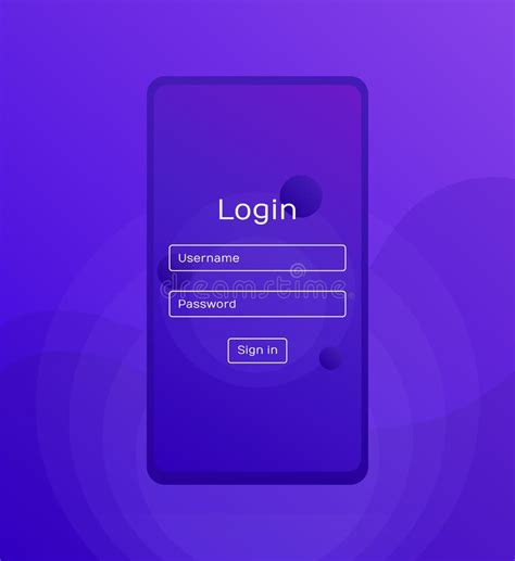 Sign In Screen Clean Mobile Ui Design Concept Modern Flat Style