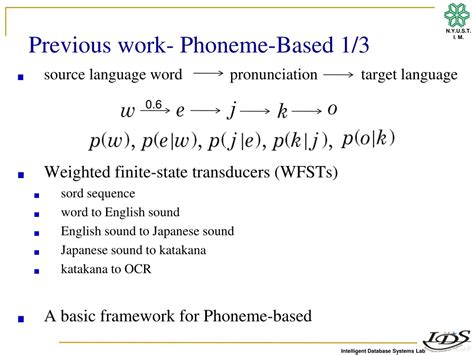 Ppt Machine Transliteration Model Based On Grapheme Phoneme Correspondence Powerpoint