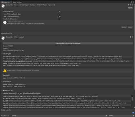 Onnximportexception Out Of Memory When Trying To Load Model Unity Engine Unity Discussions