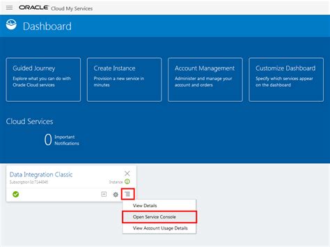 Quickstart A Data Integration Platform Cloud Classic Instance