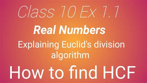How To Find Hcf Using Euclids Division Algorithmयूक्लिडस डिवीज़न
