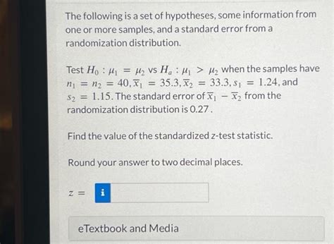 Solved The Following Is A Set Of Hypotheses Some