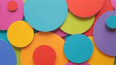 Large Vibrant Circles Stack And Overlap Stock Illustration