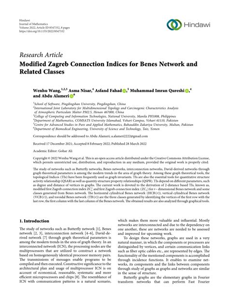 Pdf Modified Zagreb Connection Indices For Benes Network And Related