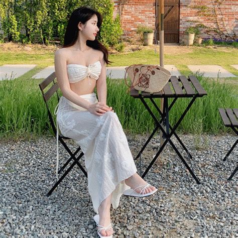 [당일출고 휴양지추천템🌴] 엘리시안 시스루 비키니 커버업 랩 롱 스커트 Set 에이블리