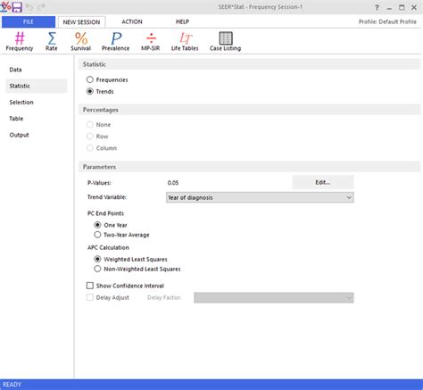 Frequency Statistic Tab — Seerstat Help System