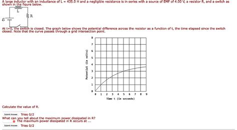solved large inductor wlth an inductance of l 435 0 hand negllgible