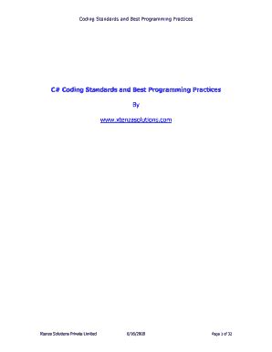 Fillable Online Coding Standards And Best Programming Practices Fax Email Print PdfFiller
