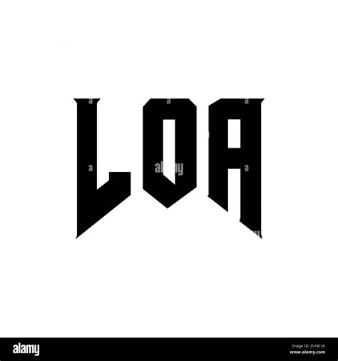 Loa Letter Logo Design For Technology Company Loa Logo Design Black And White Color Combination