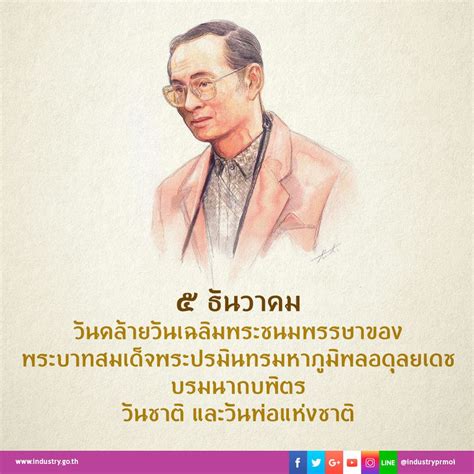 5 ธันวาคม วันพ่อแห่งชาติ กระทรวงอุตสาหกรรม Facebook
