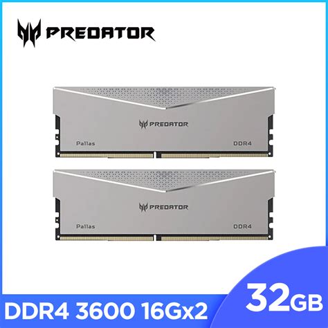 Acer Predator Pallas DDR4 3600 32G 16G 2 CL18 記憶體 蝦皮購物