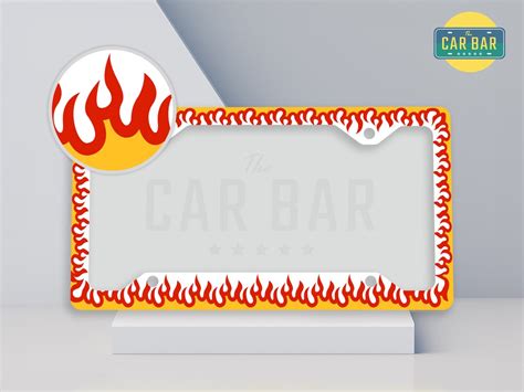 Fire Flame License Plate Frame Car Accessories For Men And Women Car