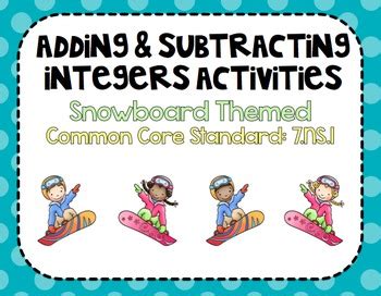 Adding Subtracting Integers Activities TpT